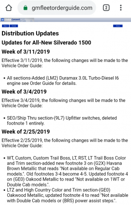 New 2019 Chevy Silverado 1500 Duramax 3.0L Turbo Diesel Fleet Orders ...