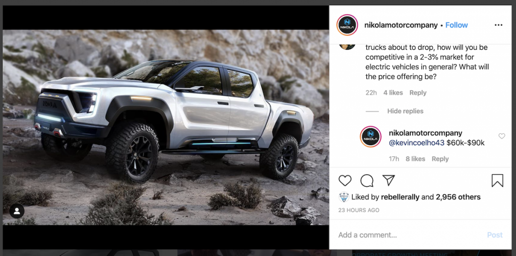 Company Says: Nikola Badger Electric Fuel Cell Truck Price Will Start ...