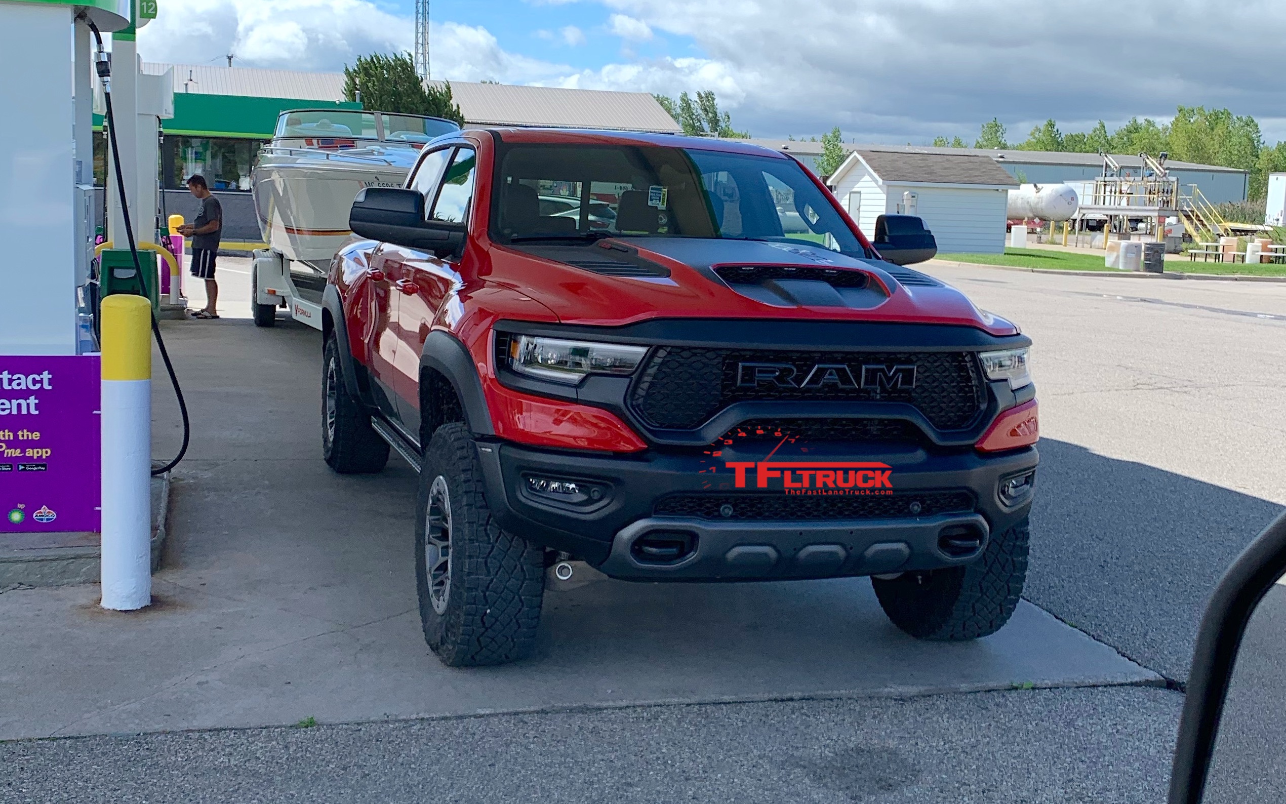 2021 ram trx towing huge boat The Fast Lane Truck