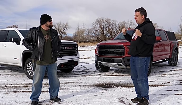 Video: Ford F-150 Raptor vs. GMC Sierra AT4 - We Compare GMC And Ford's ...