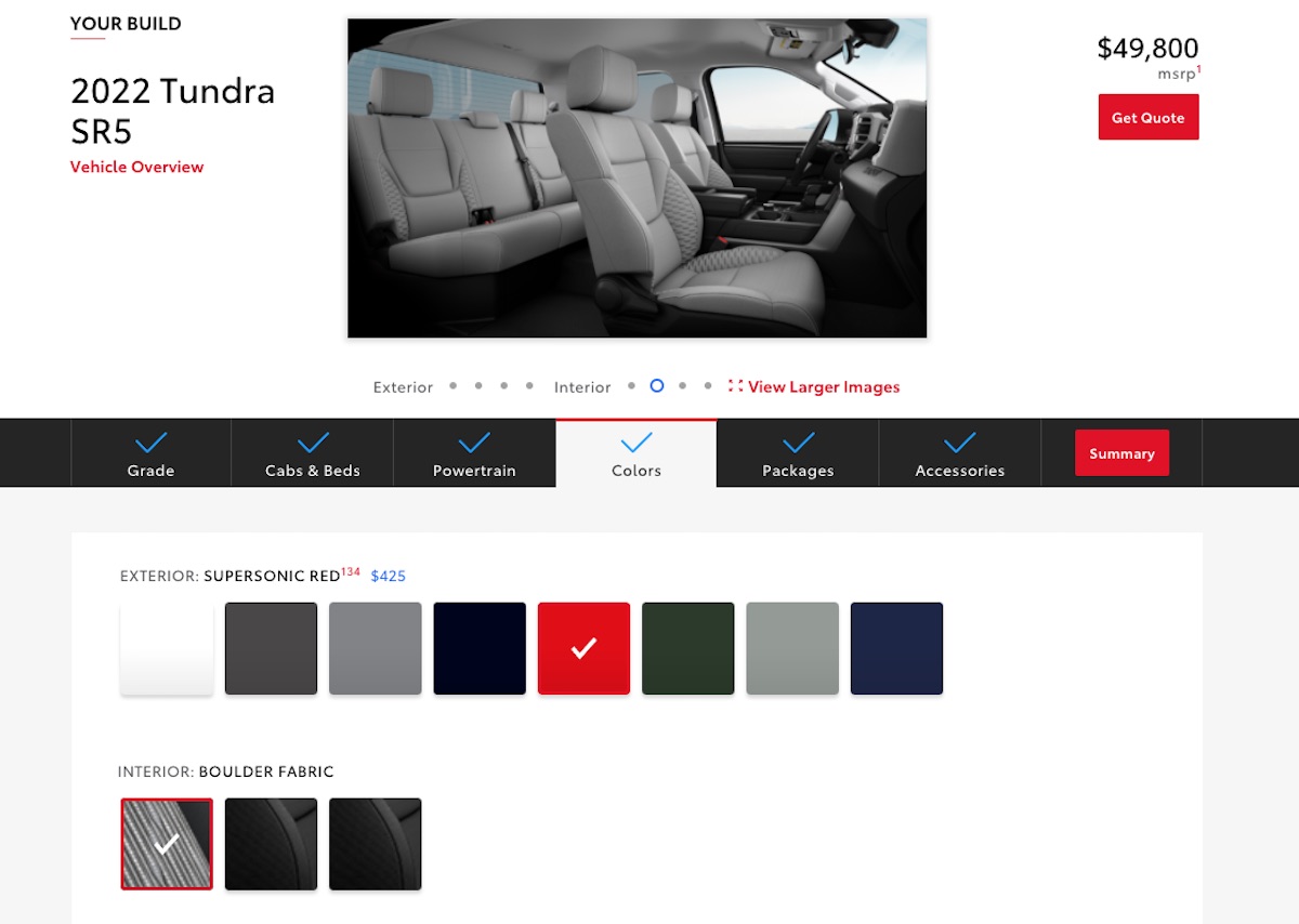 New 2022 Toyota Tundra Configurator Is Live - Build Your Own Now - The ...