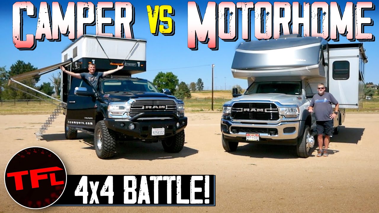 Video: Big Camper vs. Giant RV: Which Of These Lifted Ram HD 4x4s Is ...