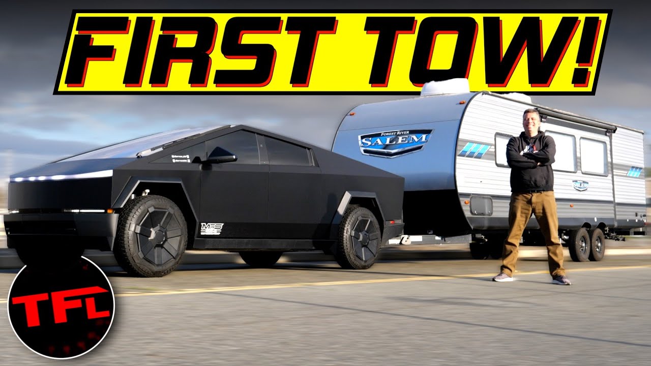 Video: I Tow a 7,500-Pound Travel Trailer with a Tesla Cybertruck & It ...