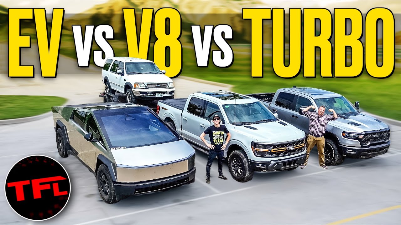 Video: 2025 Ram 1500 Turbo vs Ford F-150 V8 vs Tesla Cybertruck - How ...