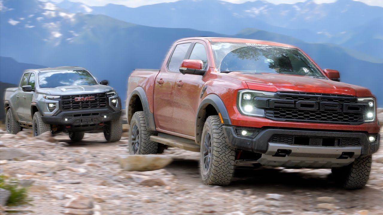 Video: New Ford Ranger Raptor & GMC Canyon AT4X AEV Attempt to Climb a ...